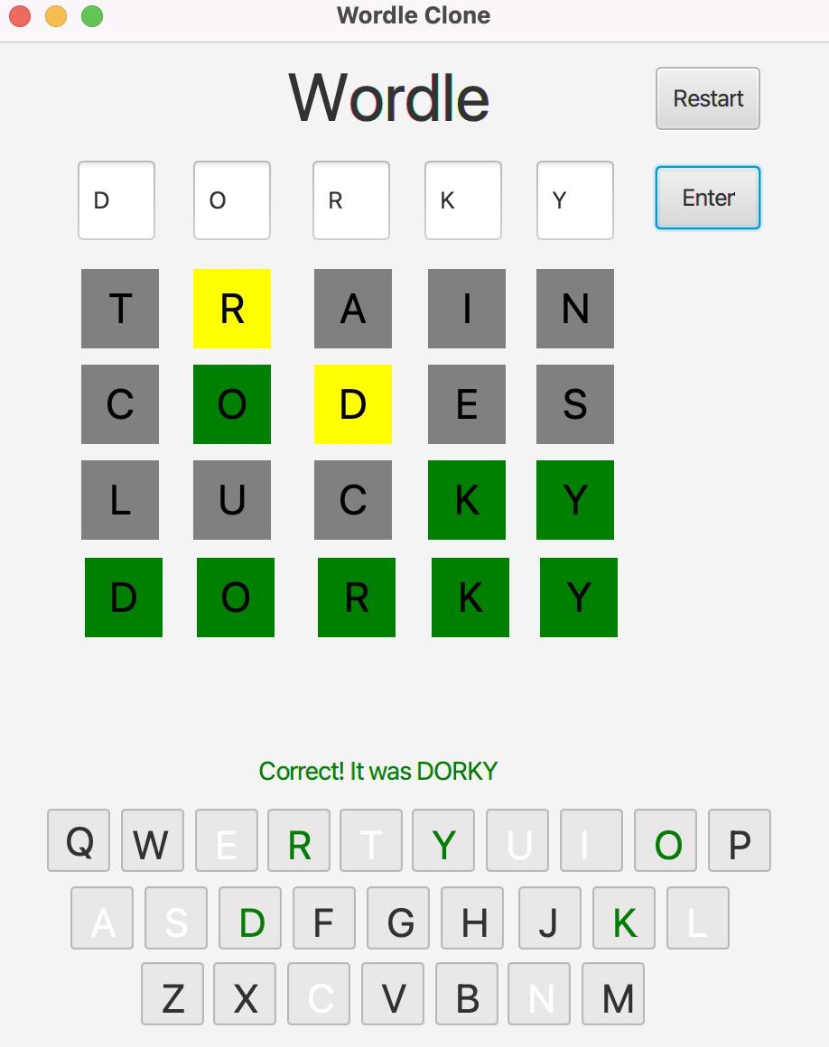 Github Tomrwatkins Wordleclone A Javafx Wordle Clone