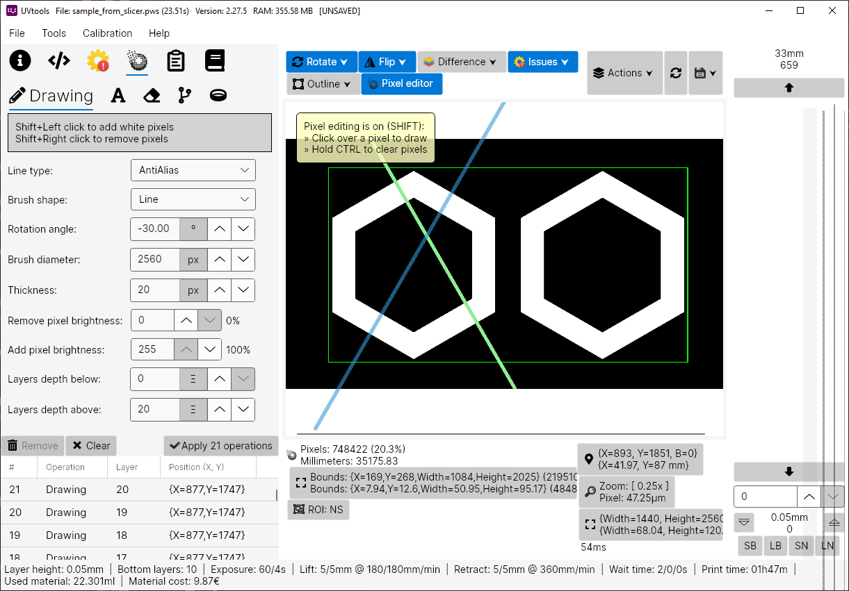 [BUG] Inverted brush operation in "Pixel editor" · Issue #399 · sn4k3/UVtools · GitHub