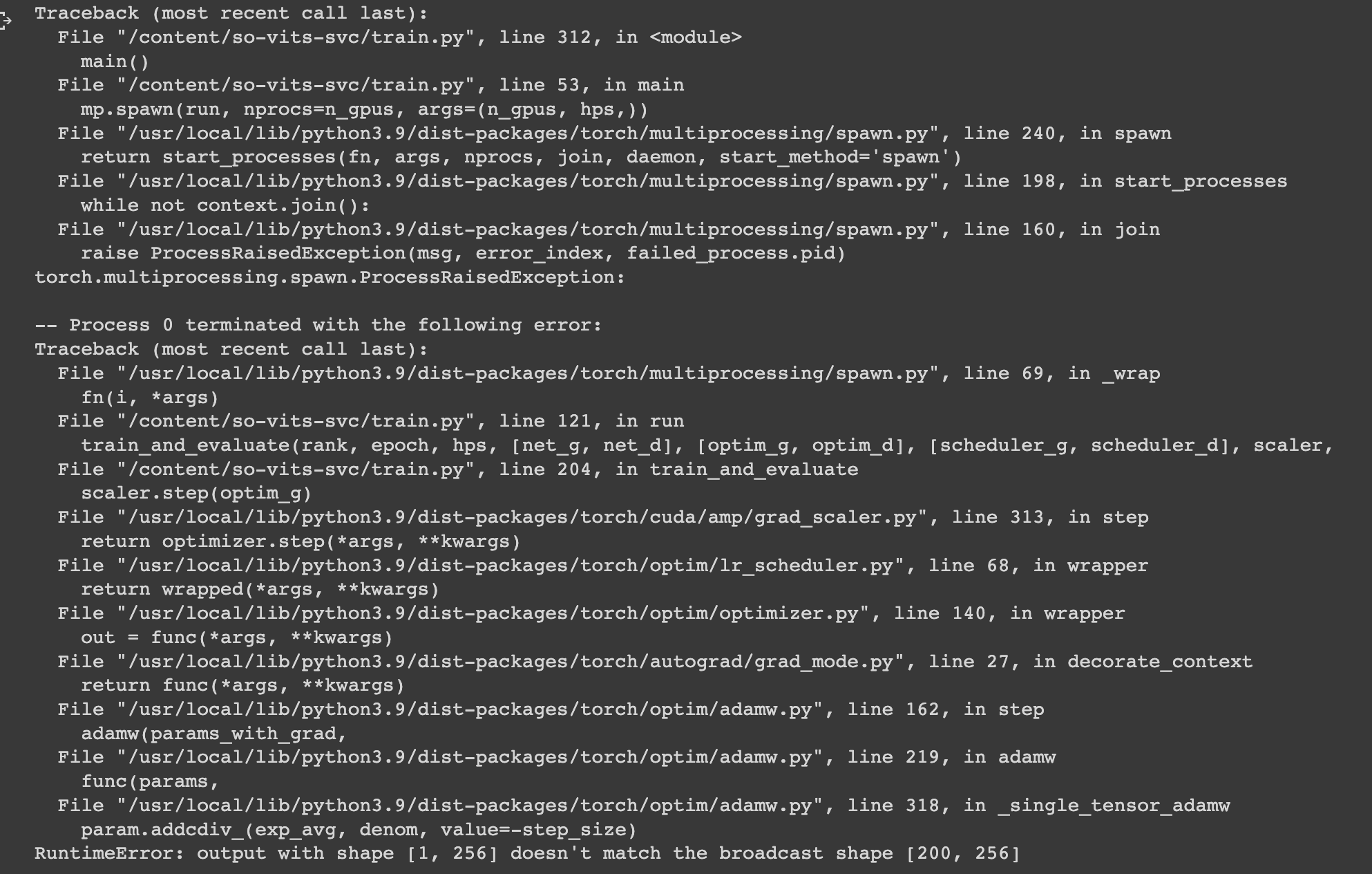 Output with shape[1,256] doesn't match the broadcast shape[200,256] · Issue #72 · svc-develop ...