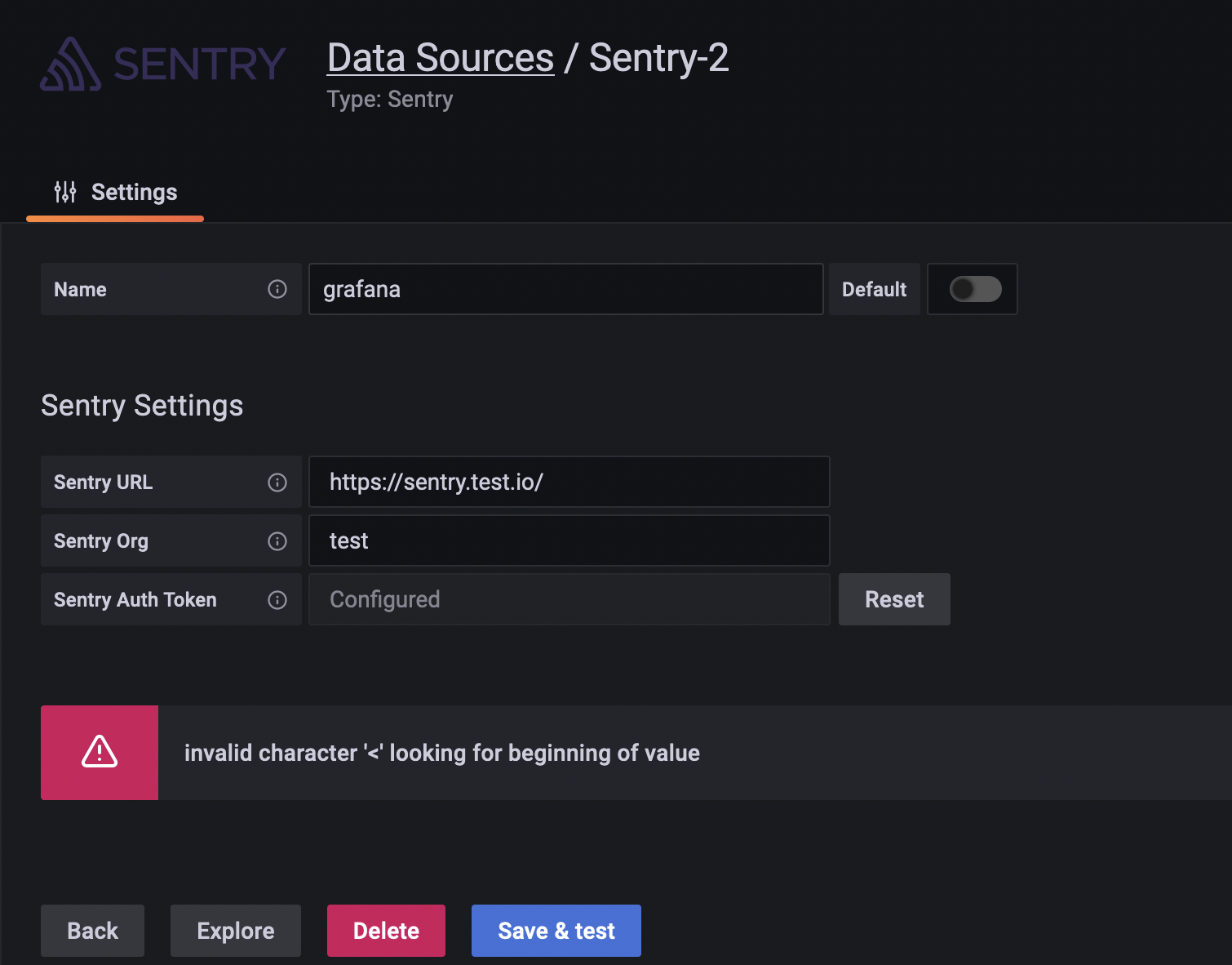 getting "invalid character
