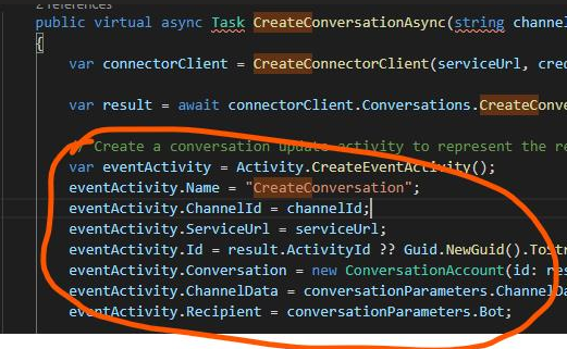 Microsoft Teams: Bot Framework + Application Insights with CreateConversationAsync causes null ...