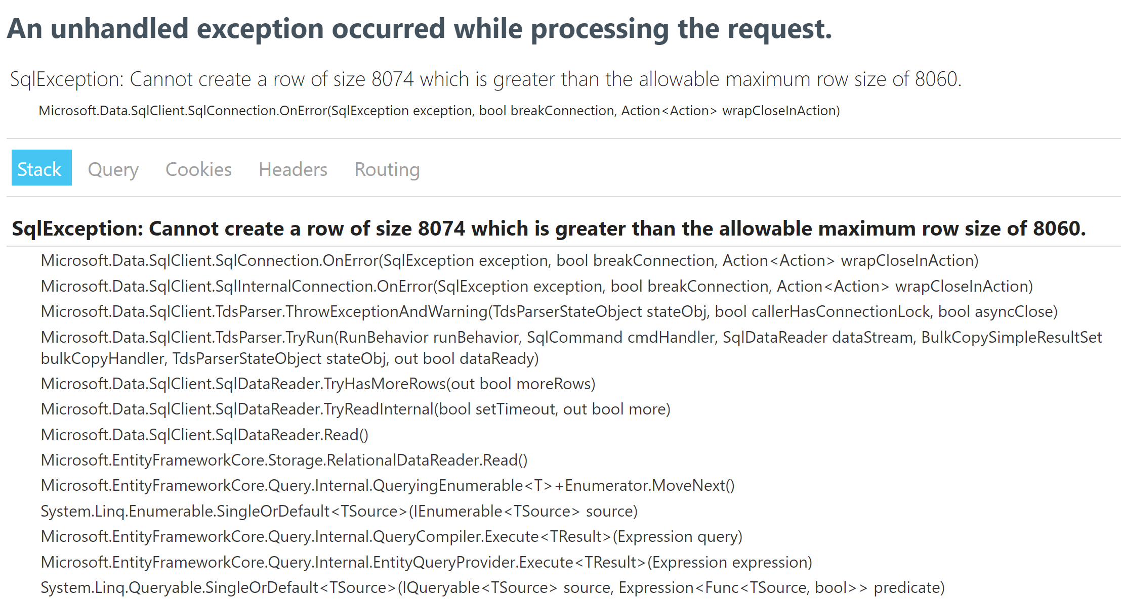 Error by using include command from SQL-Server: maximum of 8060 · Issue ...