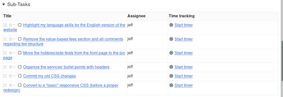 Space savings: subtasks table's first column should have flexible width ...