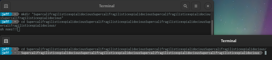 Directories / folders with long names break Powerline when entering them with a terminal that is ...