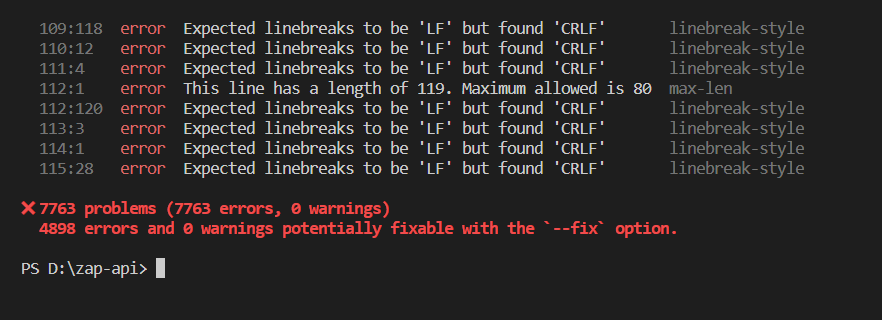 Add ESLint to Node JS API · Issue #7646 · zaproxy/zaproxy · GitHub