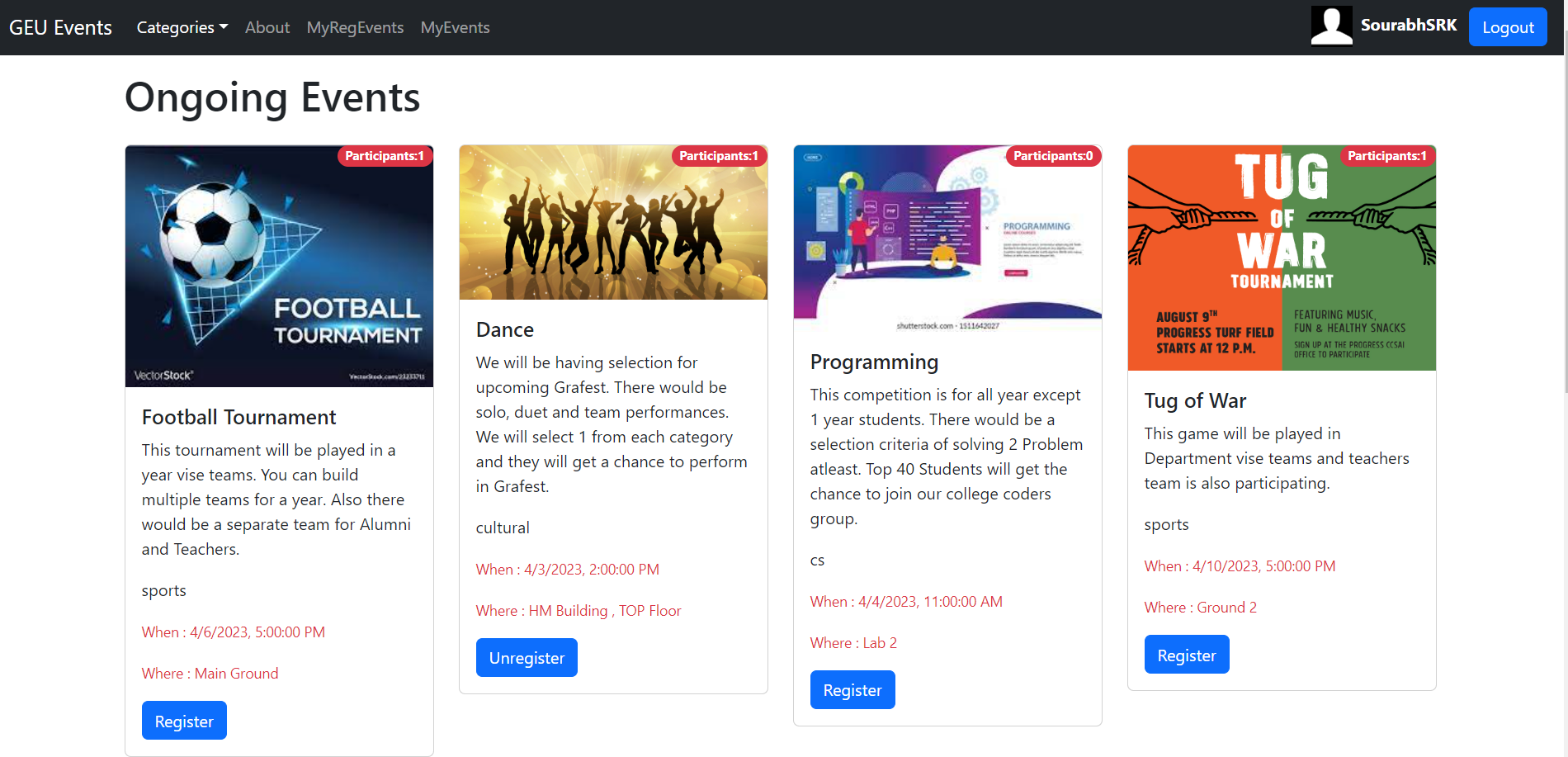 GitHub - sourabhsrk/EventManager: This application is specially for colleges to handle event ...