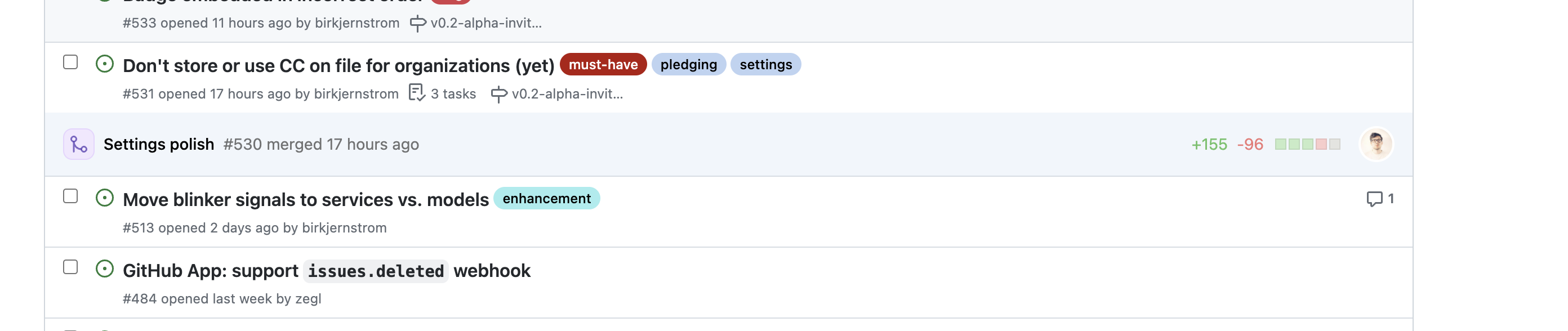 No diff stats for PRs · Issue #543 · polarsource/polar · GitHub