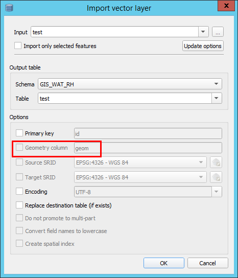 DB Manager - Oracle DB - Importing vector layer fails prompting "ORA-01741: illegal zero-length ...