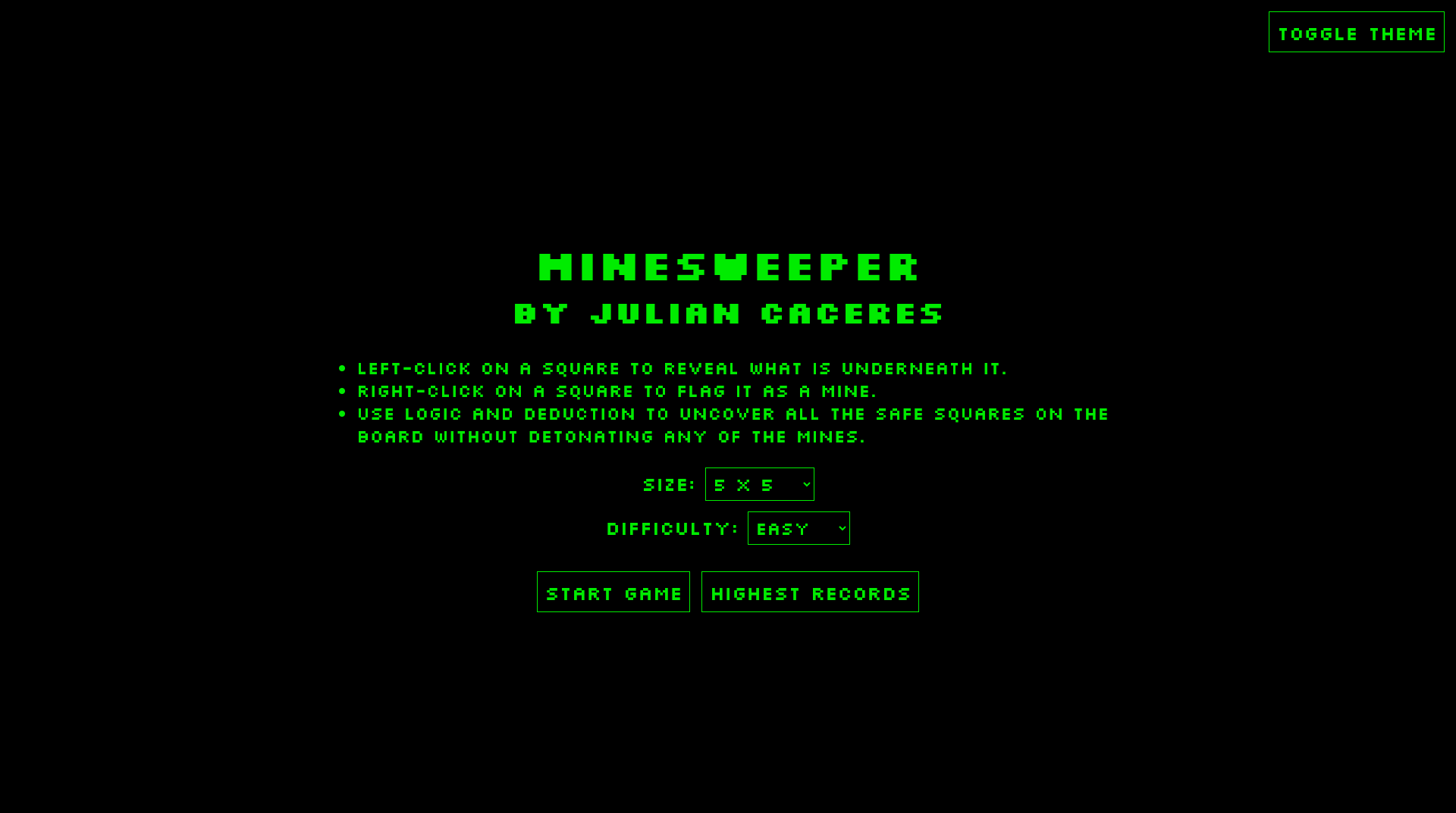 GitHub - caceresfjulian/minesweeper: The classic Minesweeper game built using React, Styled ...