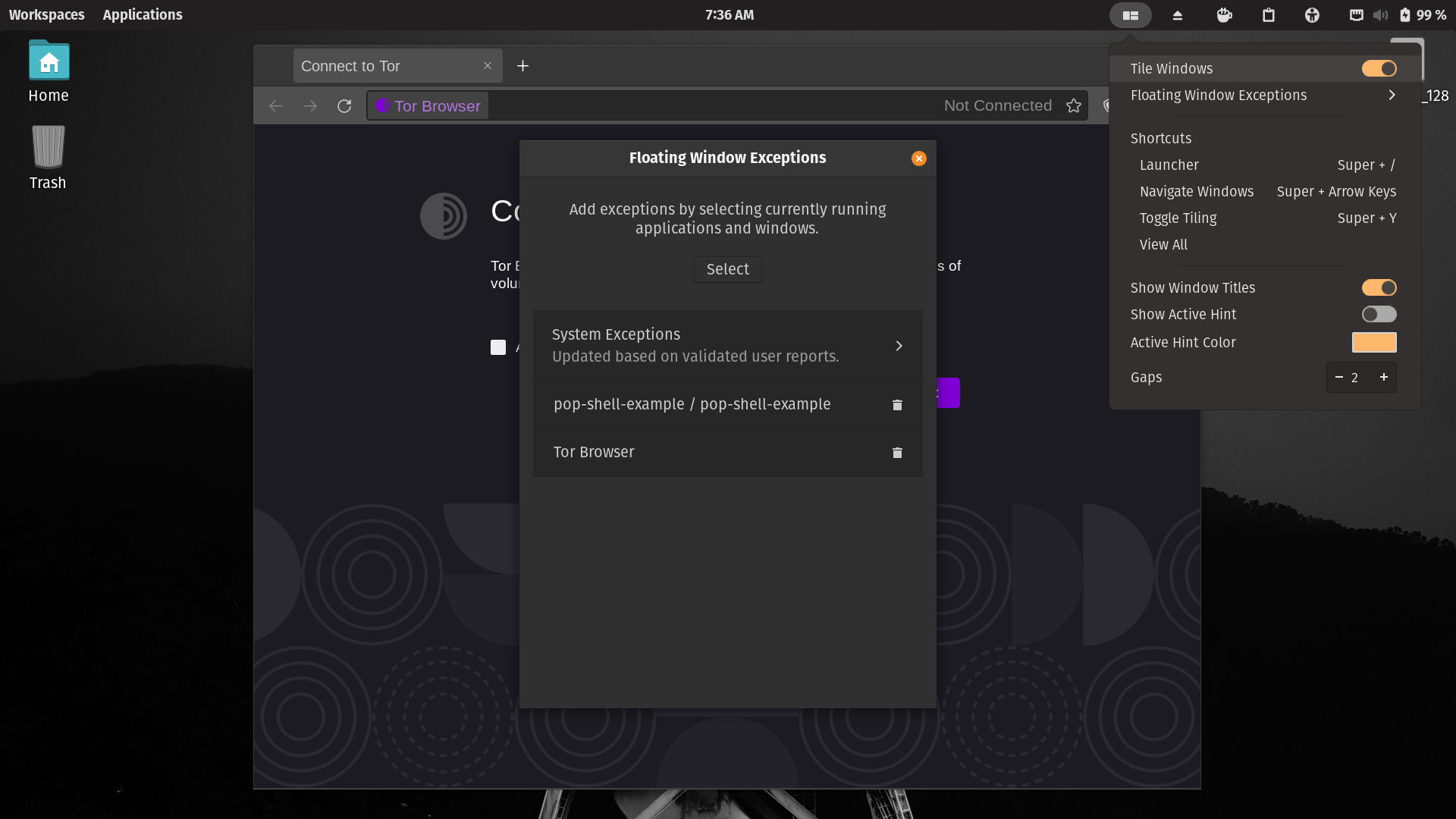 Add Tor Browser to floating window exceptions · Issue #1397 · pop-os/shell · GitHub