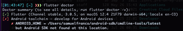 Latest Android SDK (Command-Line Tools Only) cannot be found by Flutter ...