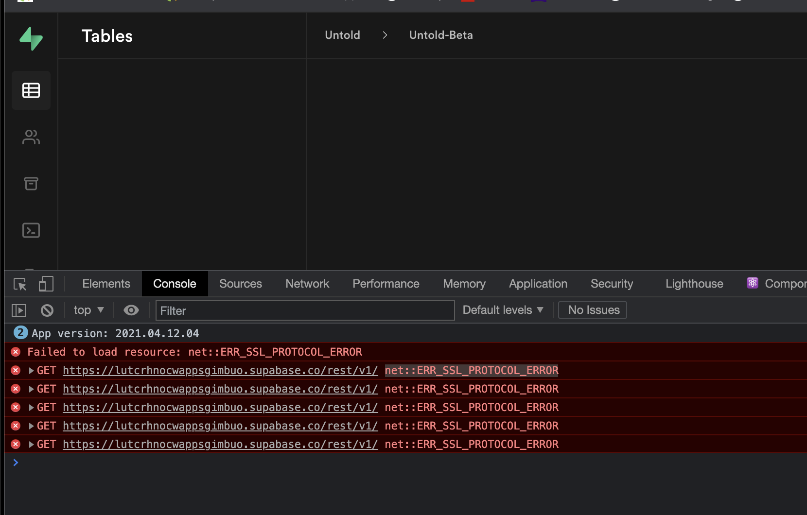 net::ERR_SSL_PROTOCOL_ERROR when connecting to supabase · supabase · Discussion #2279 · GitHub