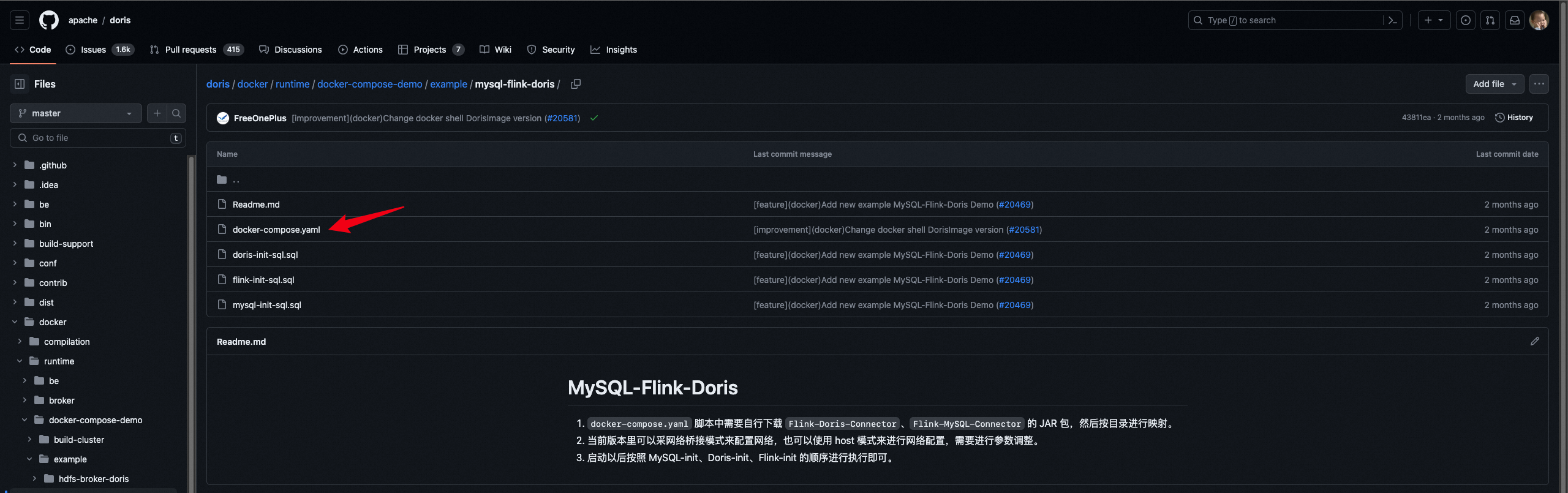 [Bug] 使用官方提供的docker-compose文件部署后BE起不来 · Issue #23482 · apache/doris · GitHub