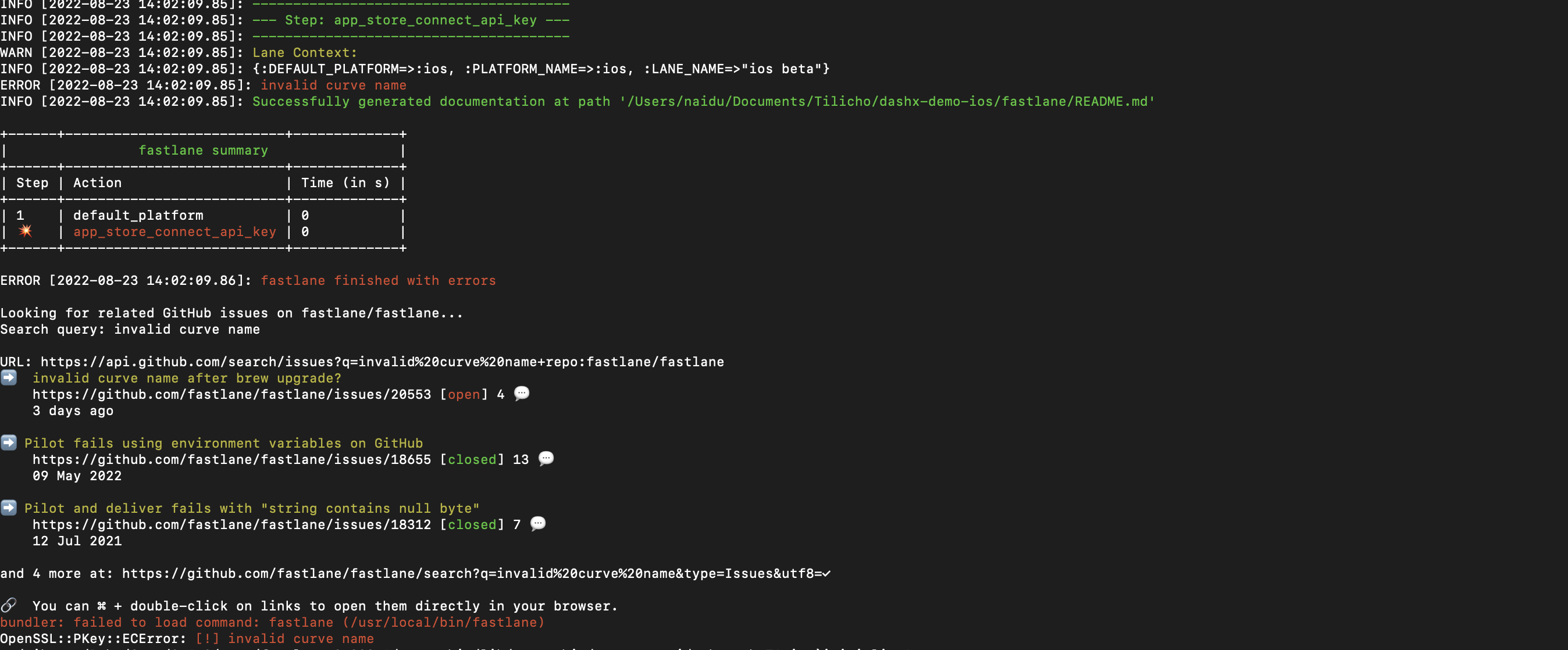 Getting error: invalid curve name for app_store_connect_api_key · Issue ...