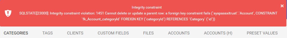 Cannot Delete Categorie · Issue 1266 · Nuxsmin Syspass · Github