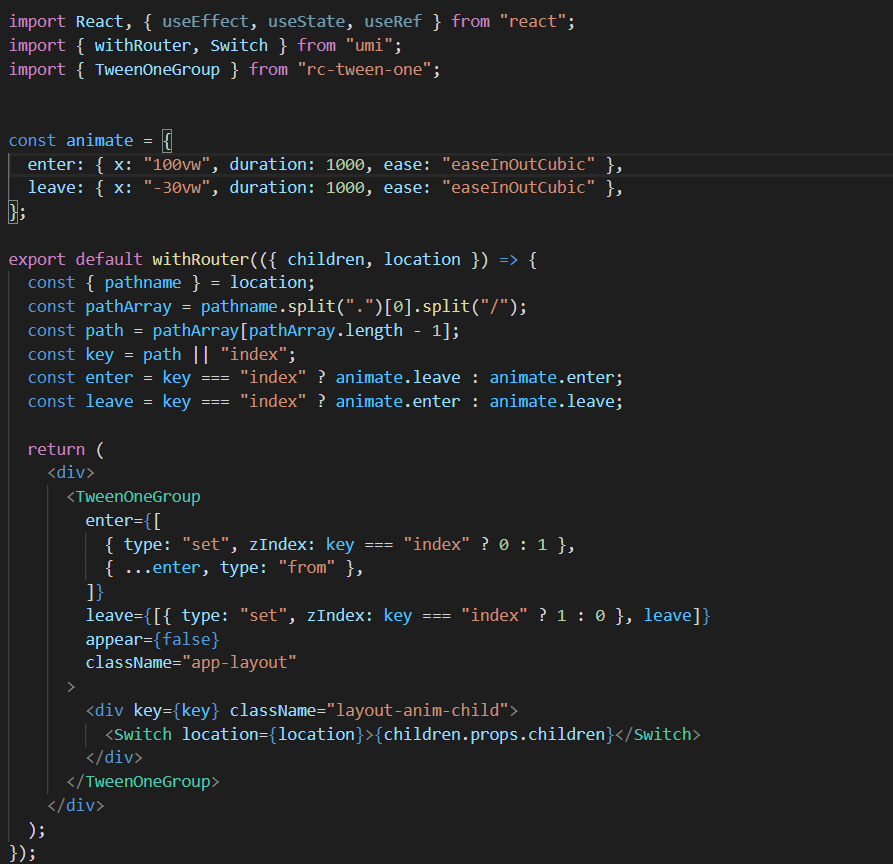 umi项目使用QueueAnim可以用来做路由跳转的过渡动画么 · Issue #323 · ant-design/ant-motion · GitHub