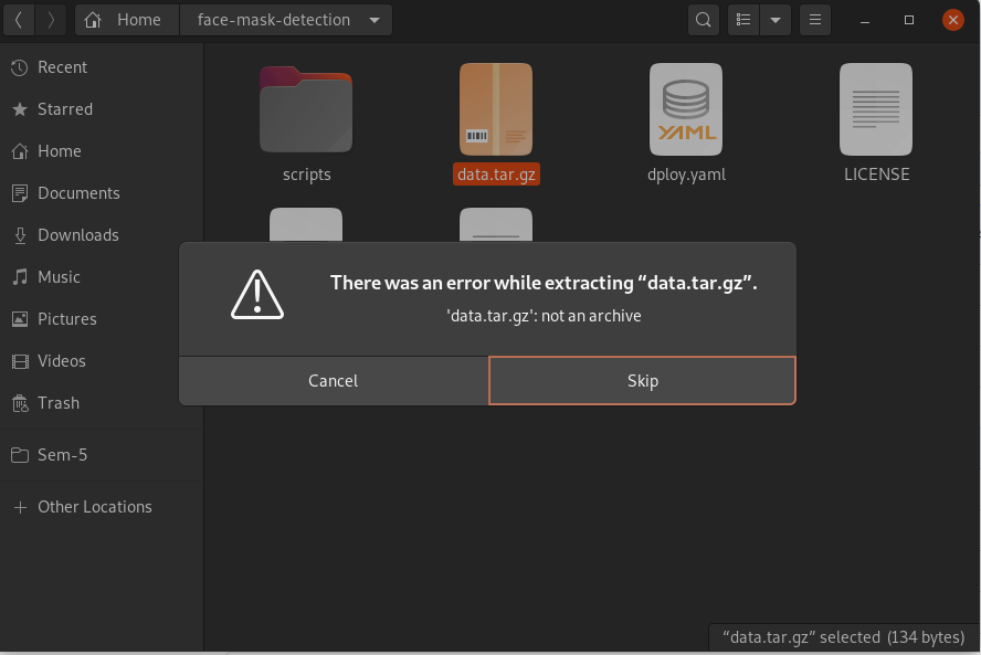 The data.tar.gz file is corrupted · Issue #24 · datarootsio/tutorial-face-mask-detection · GitHub