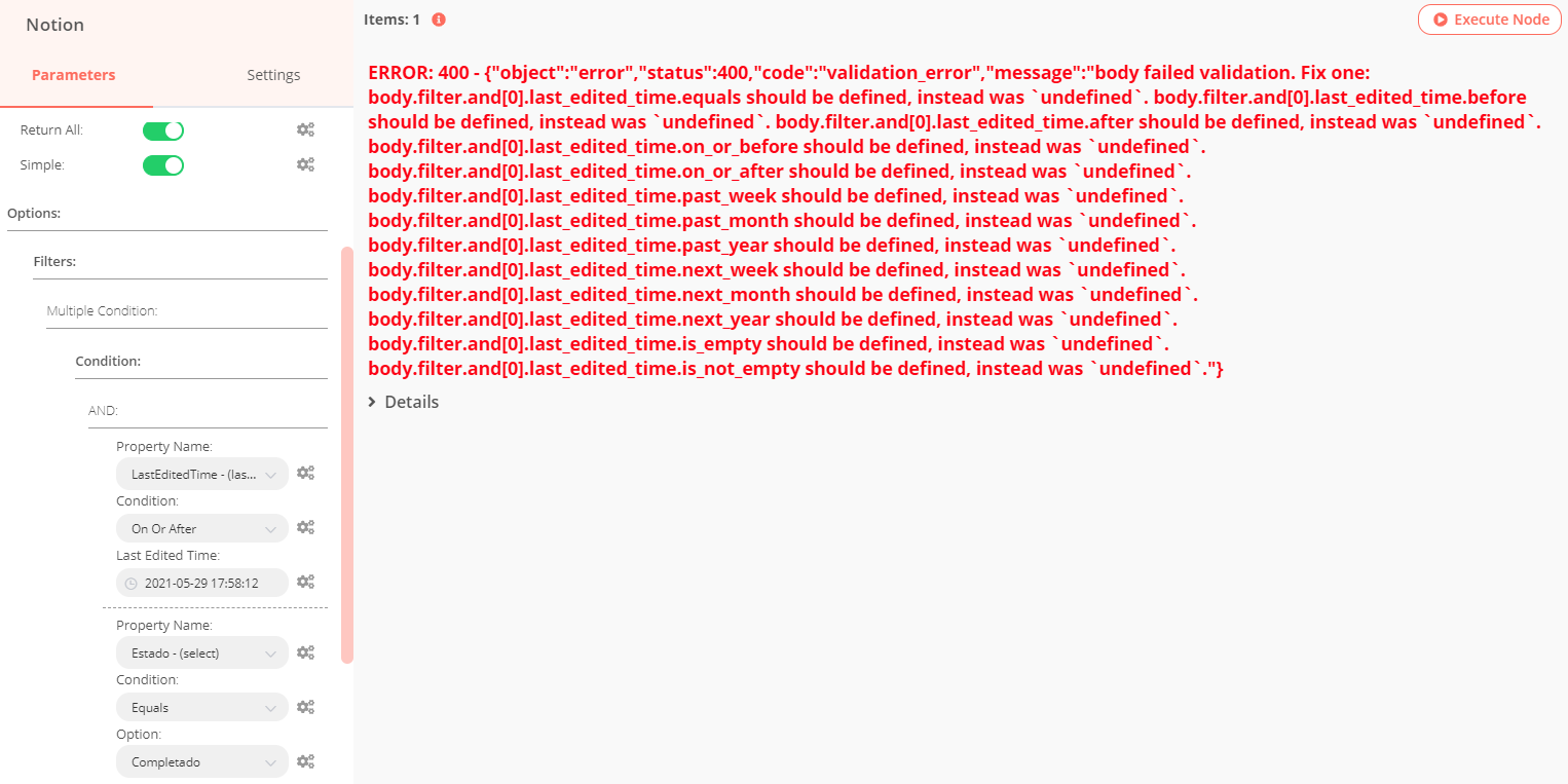 Notion node returns body failed validation, when LastEditedTime property used (in Notion ...