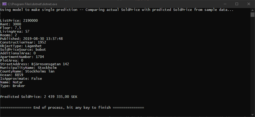 GitHub - johanpettersson1/BooliML: Property valuation app using ML.NET ...