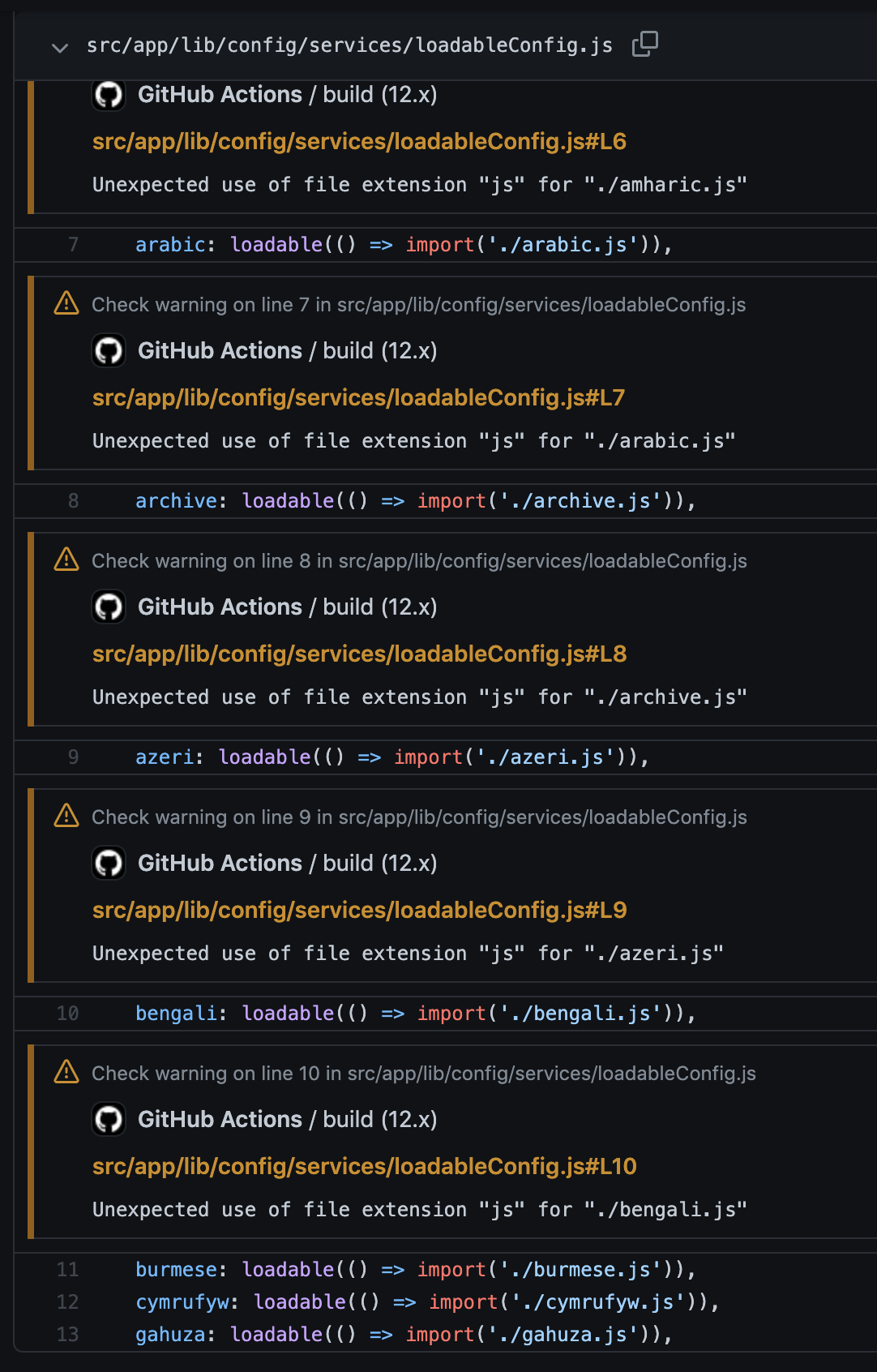 Fix GitHub PR warnings to reduce PR noise · Issue #9464 · bbc/simorgh · GitHub