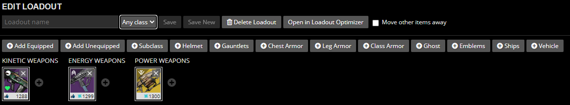 Weapon-only loadouts · Issue #6633 · DestinyItemManager/DIM · GitHub