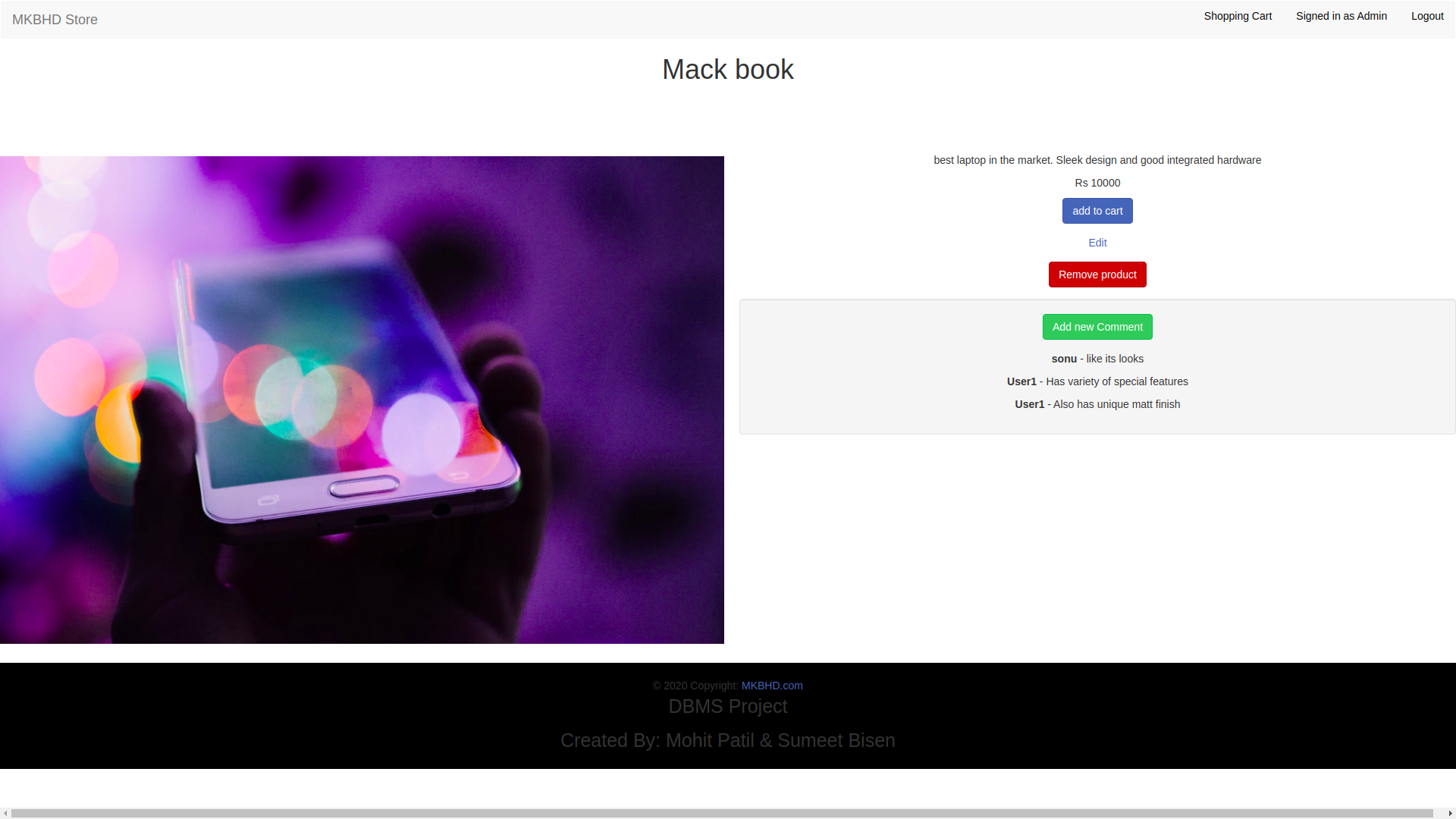 GitHub - mohitapatil/DBMSproject