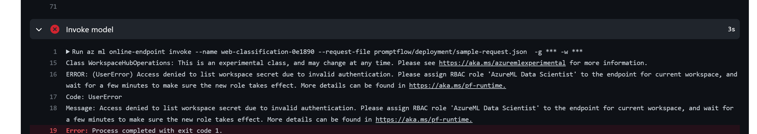 Missing Permissions For Endpoint To The Ml Workspace During Deploy