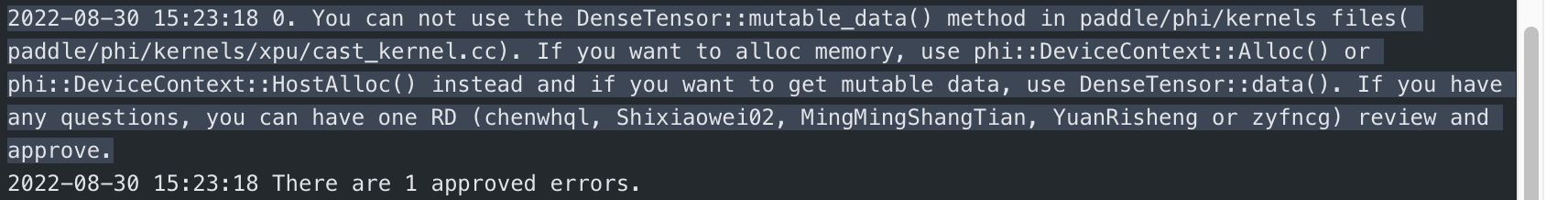 让昆仑xpu cast kernel支持 fp32 to uint8，但是mutable_data 过不去approval · Issue #45559 · PaddlePaddle ...