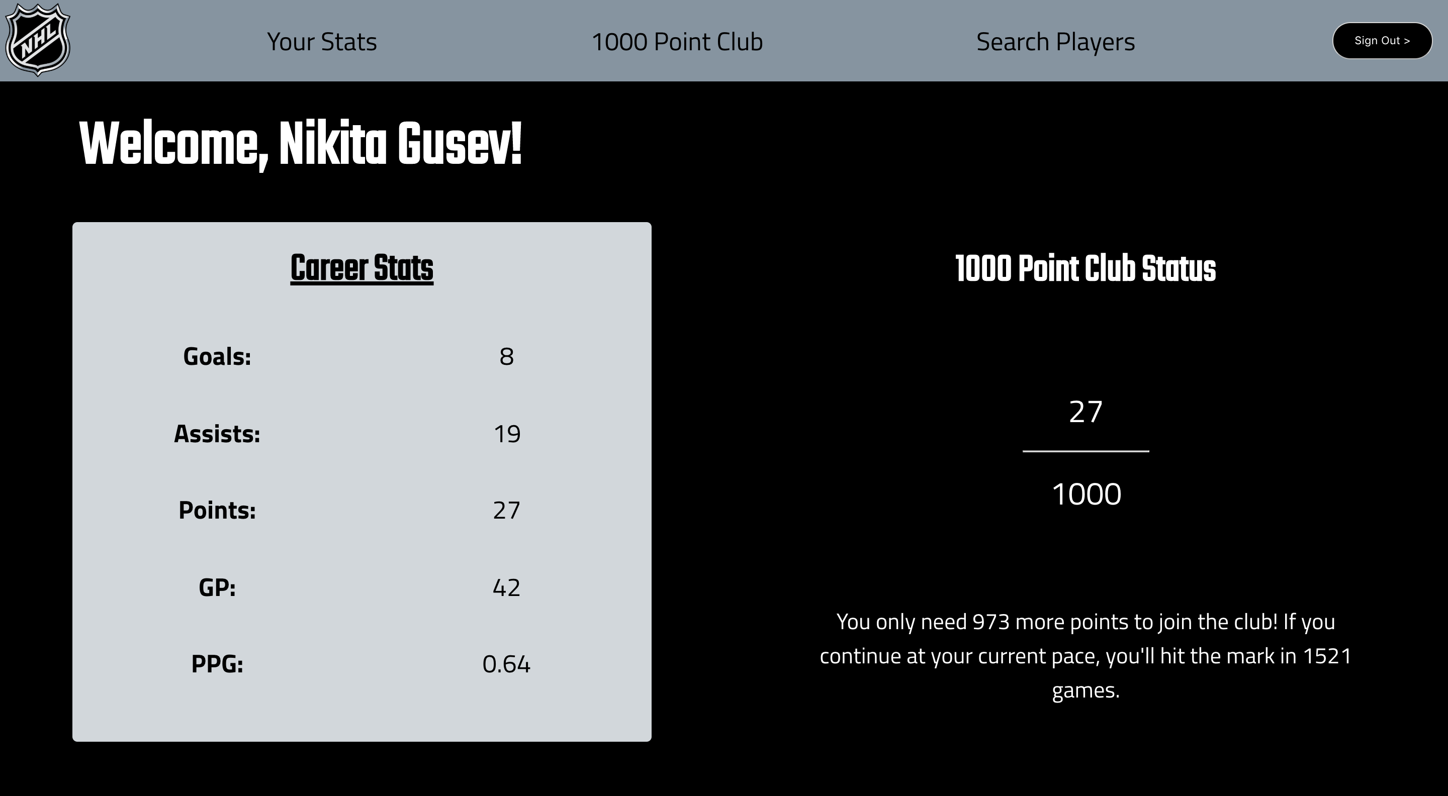 GitHub - cammac60/1000-Point-Club