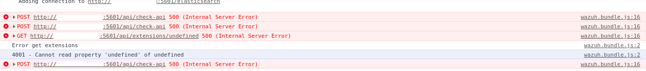 Wazuh Kibana 4 plugin api connection error · Issue #2571 · wazuh/wazuh-dashboard-plugins · GitHub
