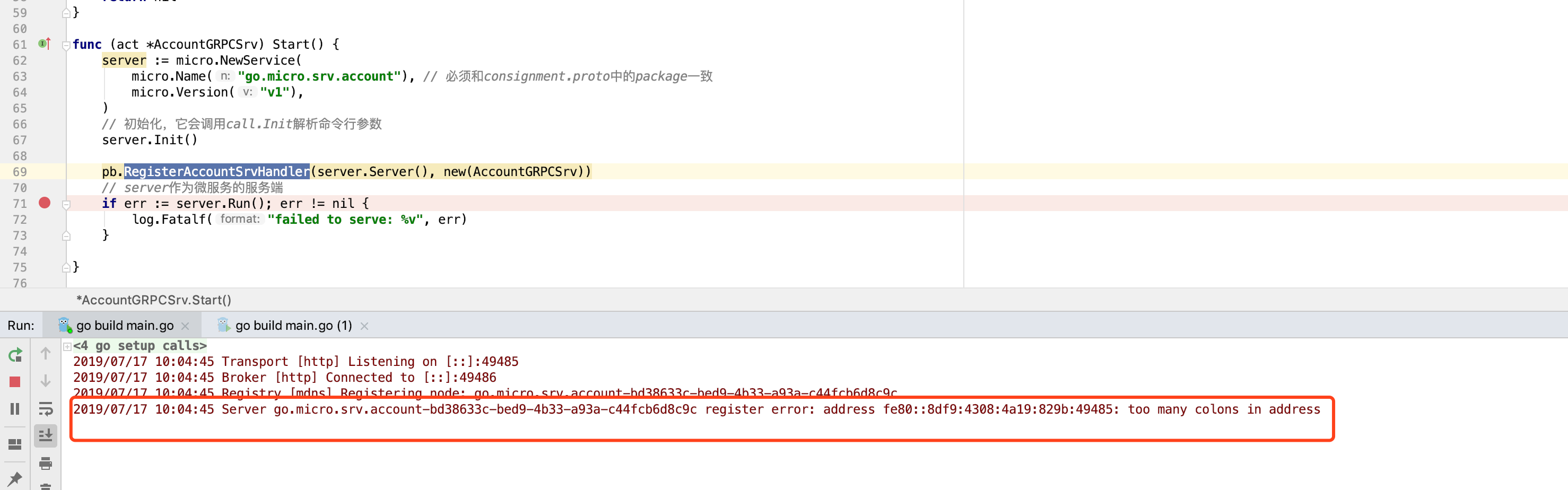 register service error too many colons in address · Issue #593 · micro/go-micro · GitHub