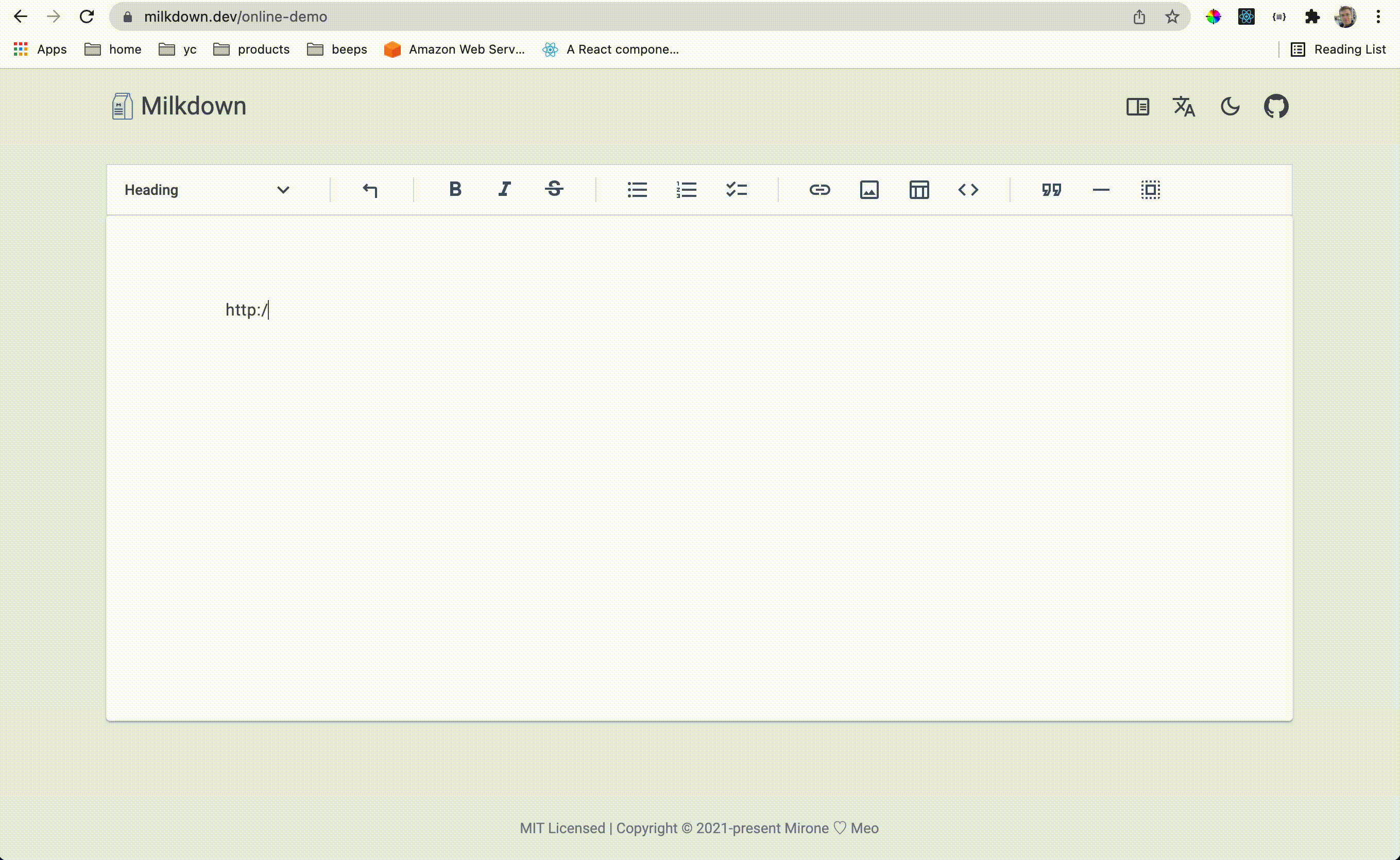 Bug Autolinking Needs An Update · Issue 324 · Milkdownmilkdown · Github
