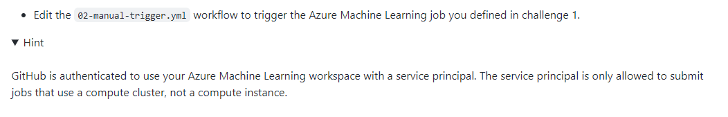 Error with manually triggering the ML job · Issue #14 · MicrosoftLearning/mslearn-mlops · GitHub