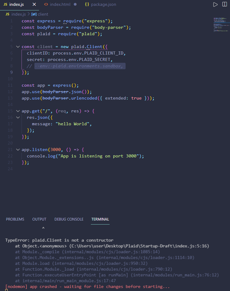 plaid.Client is not a Constructor · Issue #487 · plaid/plaid-node · GitHub