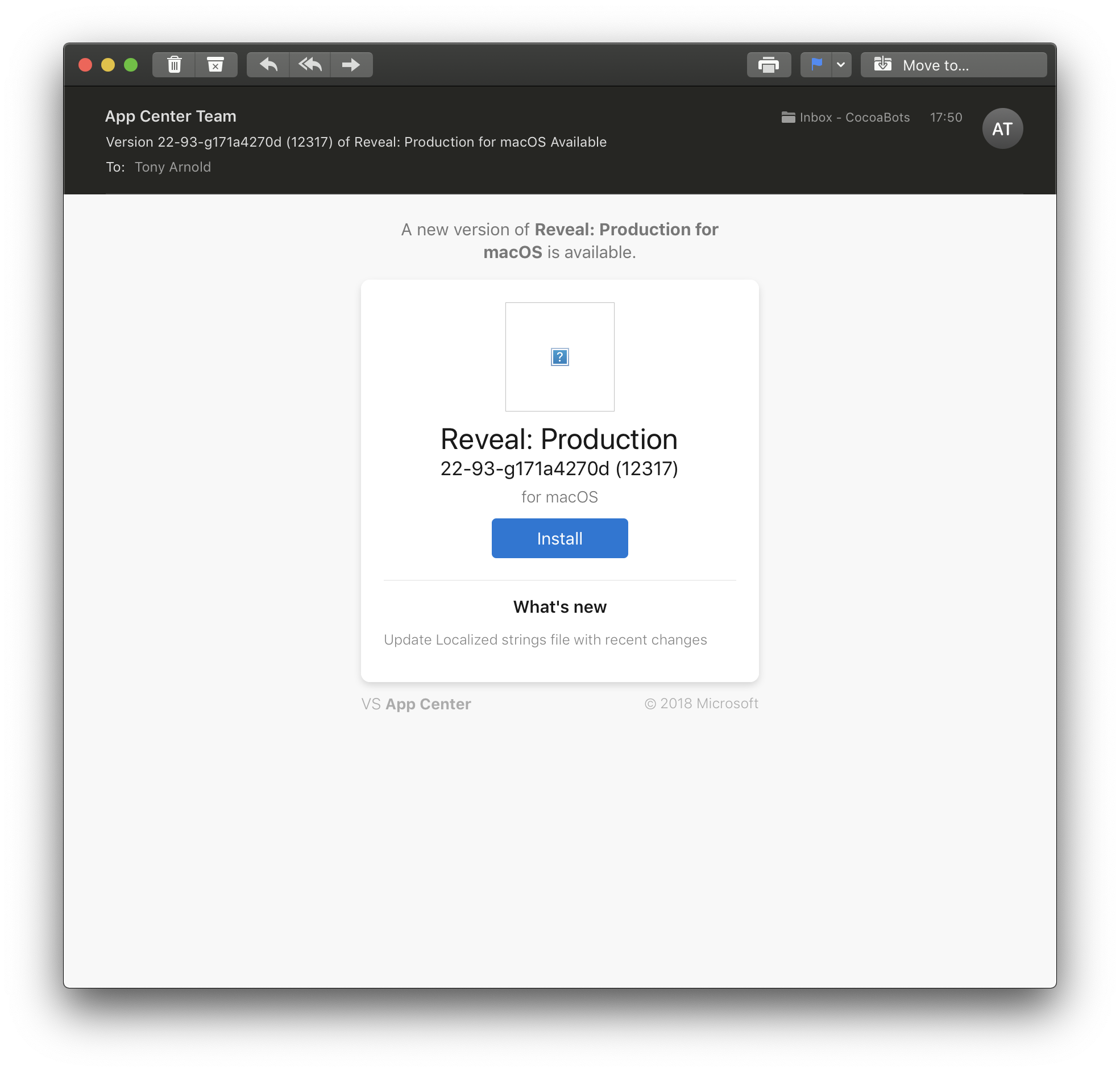 Build emails have a broken application icon · Issue #391 · microsoft/appcenter · GitHub