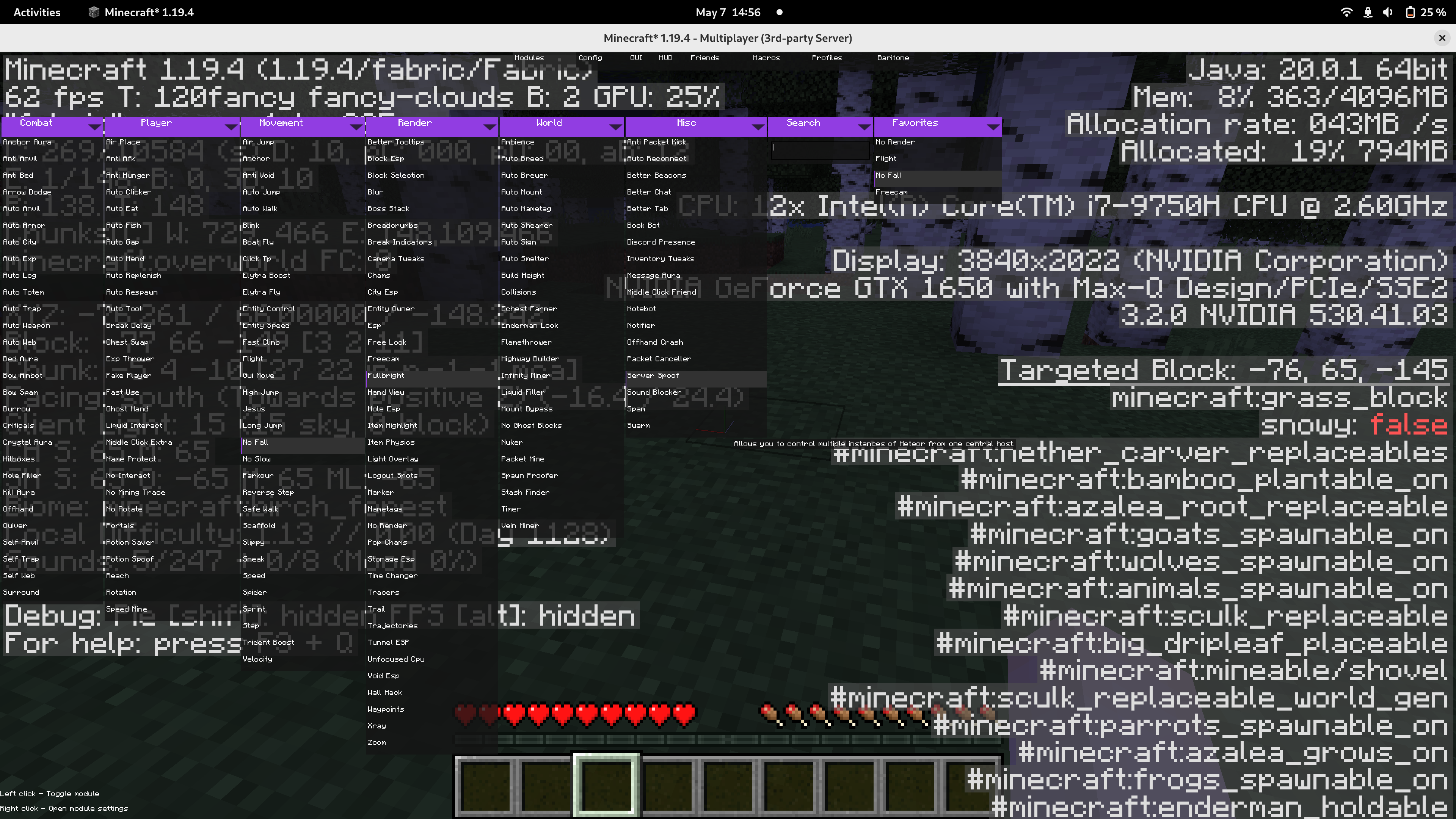 [Bug] Scaling is messed up when in menus · Issue #3642 · MeteorDevelopment/meteor-client · GitHub
