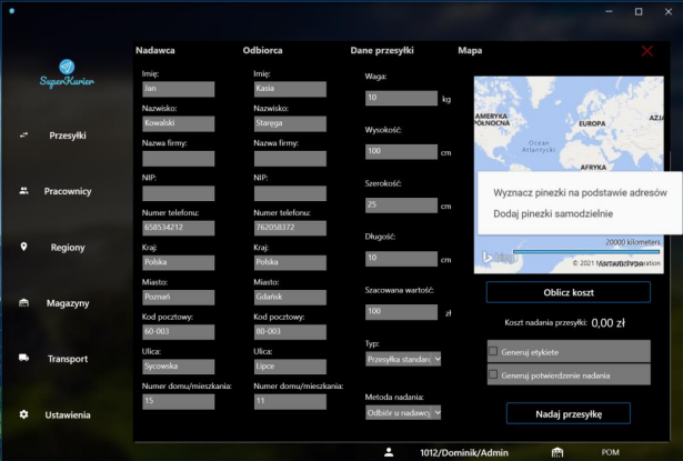 GitHub - Dybcioo/Engineering-work: Courier company management system - Superkurier