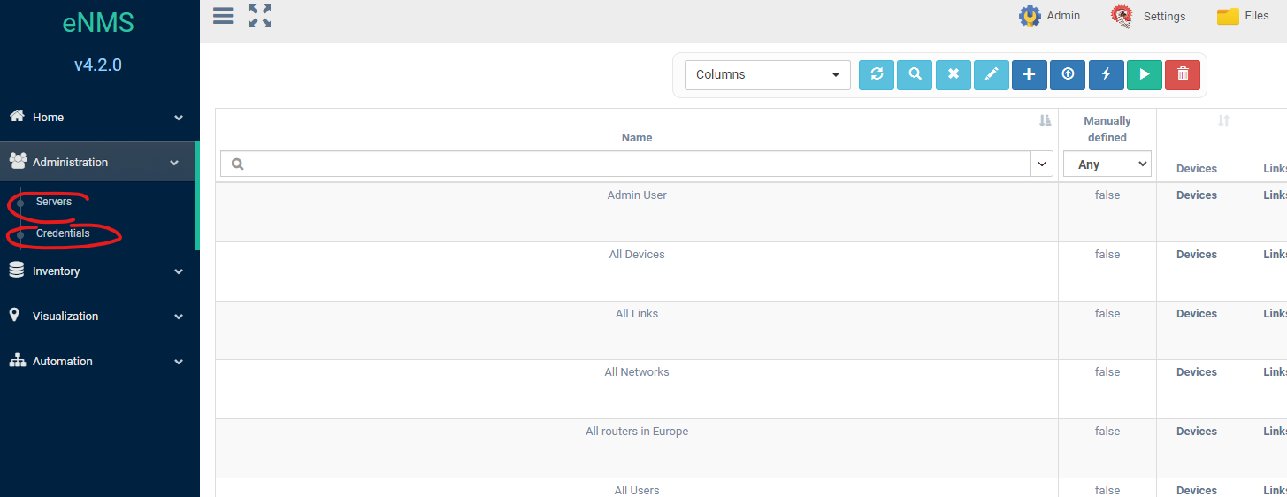 Options Missing Under Administration Menu · Issue 396 · Enms Automationenms · Github 9009