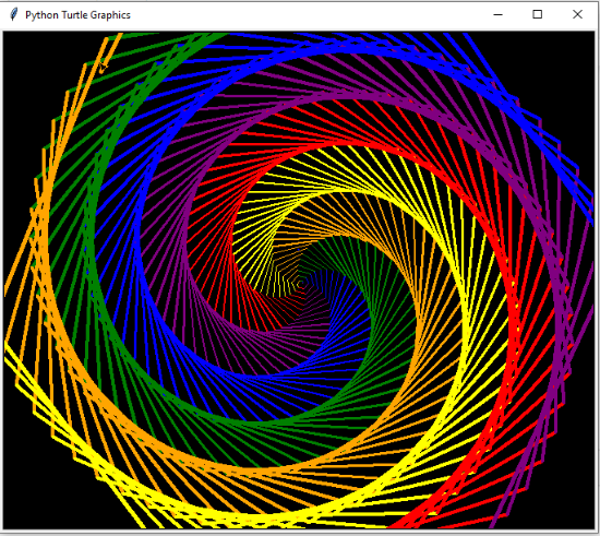 Simple Python Projects Make a multi-colored rainbow pattern in Python ...