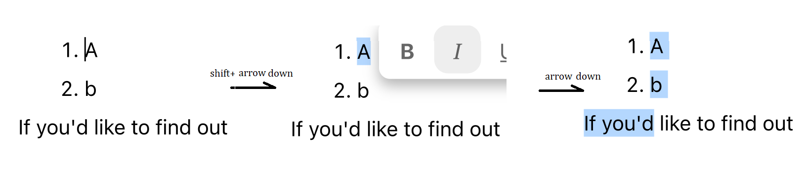 Bug: Strange selection behaviour inside list · Issue #2040 · facebook/lexical · GitHub