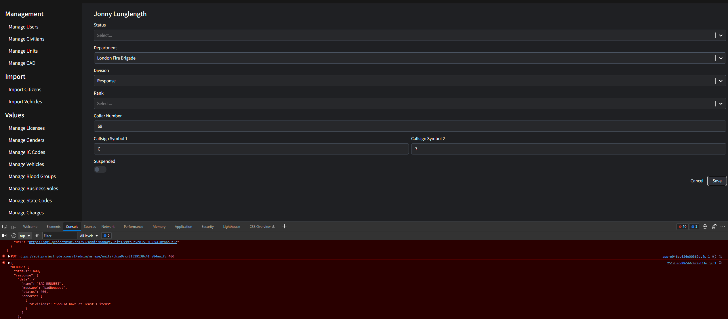 Error when updating units · Issue #412 · SnailyCAD/snaily-cadv4 · GitHub