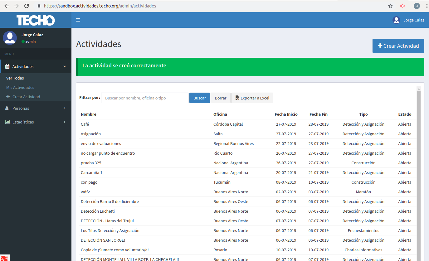 BE: Ver Todas - aparece un cartel que no tiene que aparecer · Issue #285 · techo/actividades ...