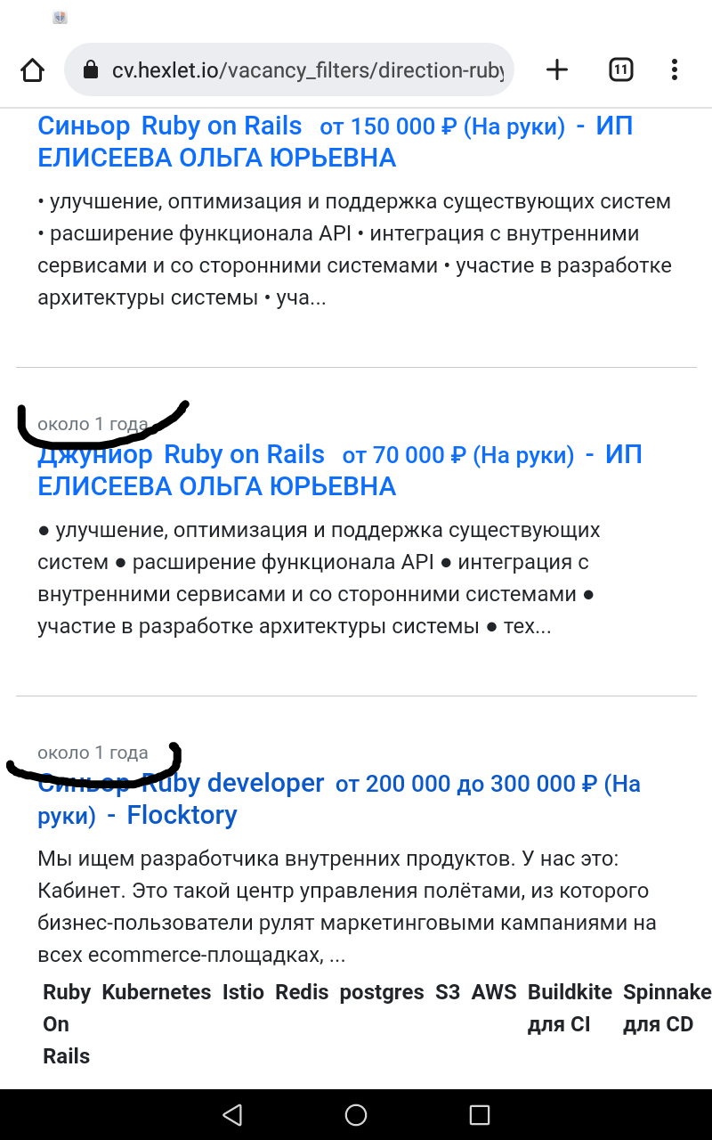 Ворос Актуальность вакансий опубликованных более 6 месяцевназад · Issue 414 · Hexlet Hexlet Cv