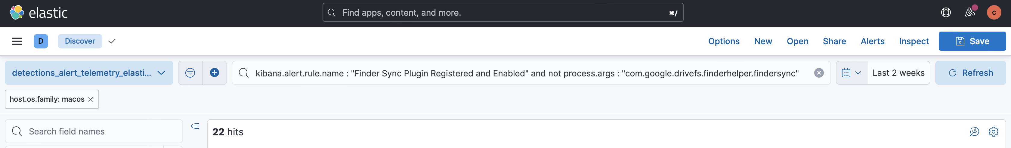 [Rule Tuning] Finder Sync Plugin Registered and Enabled · Issue #2551 · elastic/detection-rules ...