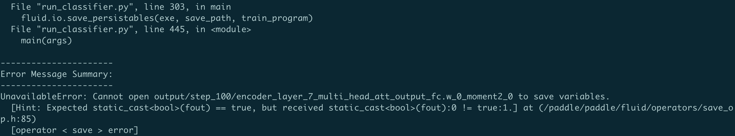 save_persistables报错 · Issue #44620 · PaddlePaddle/Paddle · GitHub