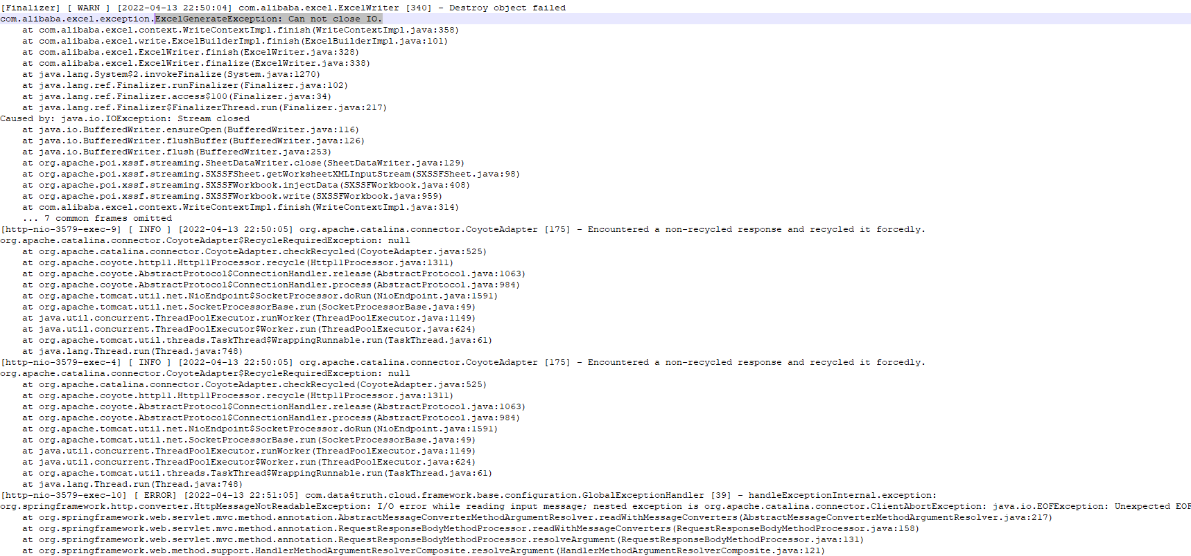 ExcelGenerateException: Can not close IO. · Issue #2418 · alibaba/easyexcel · GitHub