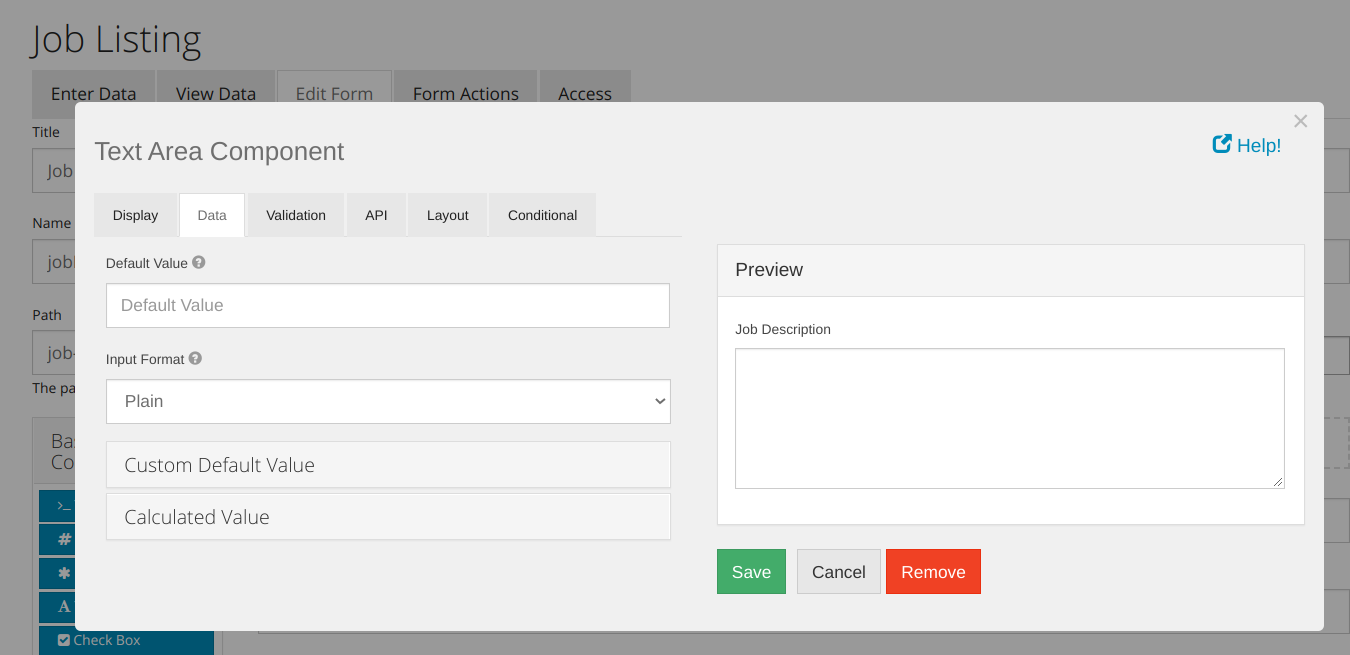 [BUG] textareas with inputFormat plain is rendering HTML · Issue #4225 · formio/formio.js · GitHub