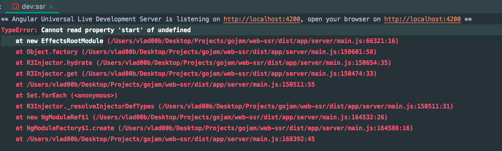 Cannot Read Property Start Of Undefined At New Effectsrootmodule · Issue 3226 · Ngrx Platform