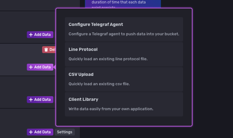 Add data button on the buckets page should redirect to load data page with bucket selected ...