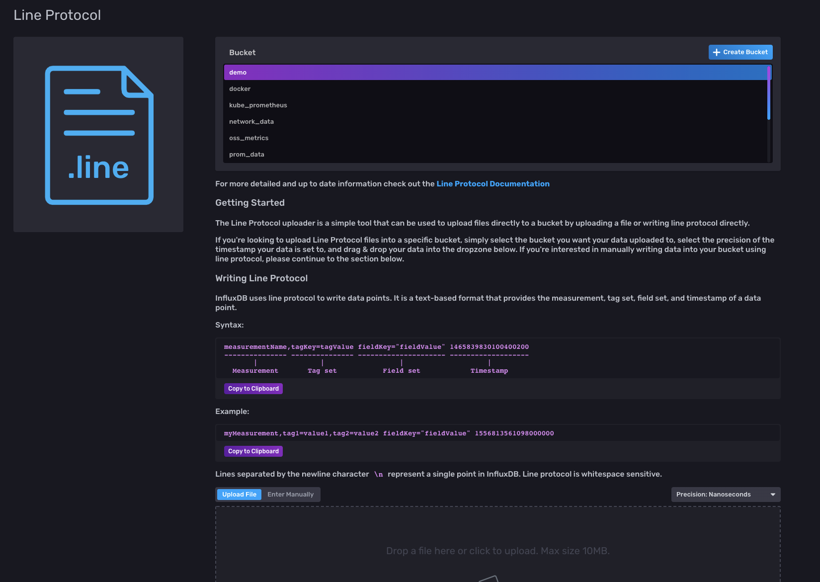 Add data button on the buckets page should redirect to load data page with bucket selected ...
